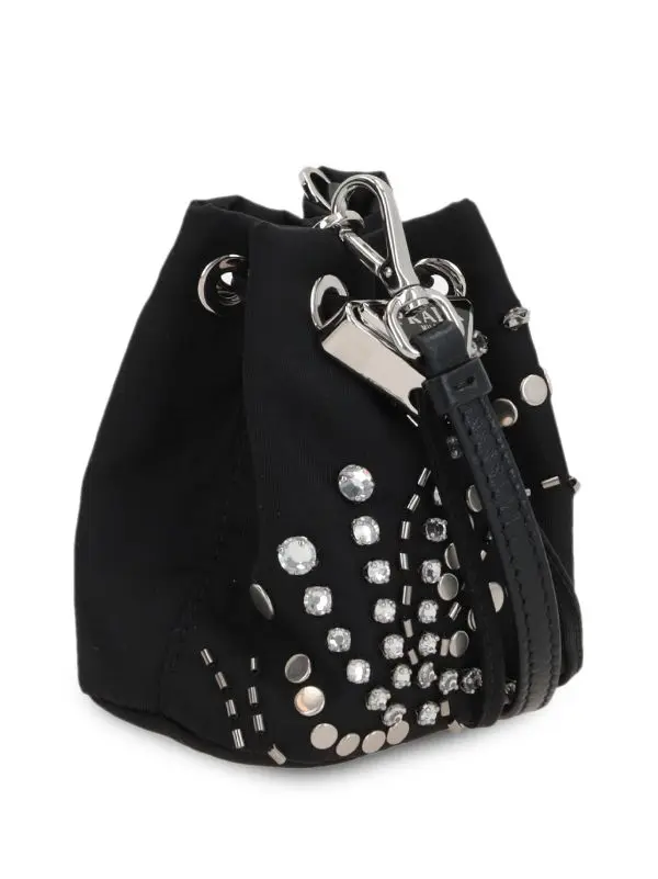 Prada Logo-appliqué Studded Bucket Bag