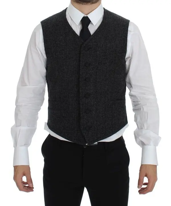 Dolce & Gabbana Wool Blend Single Breasted Vest