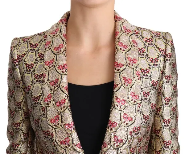 Dolce & Gabbana Floral Sequined Blazer Coat