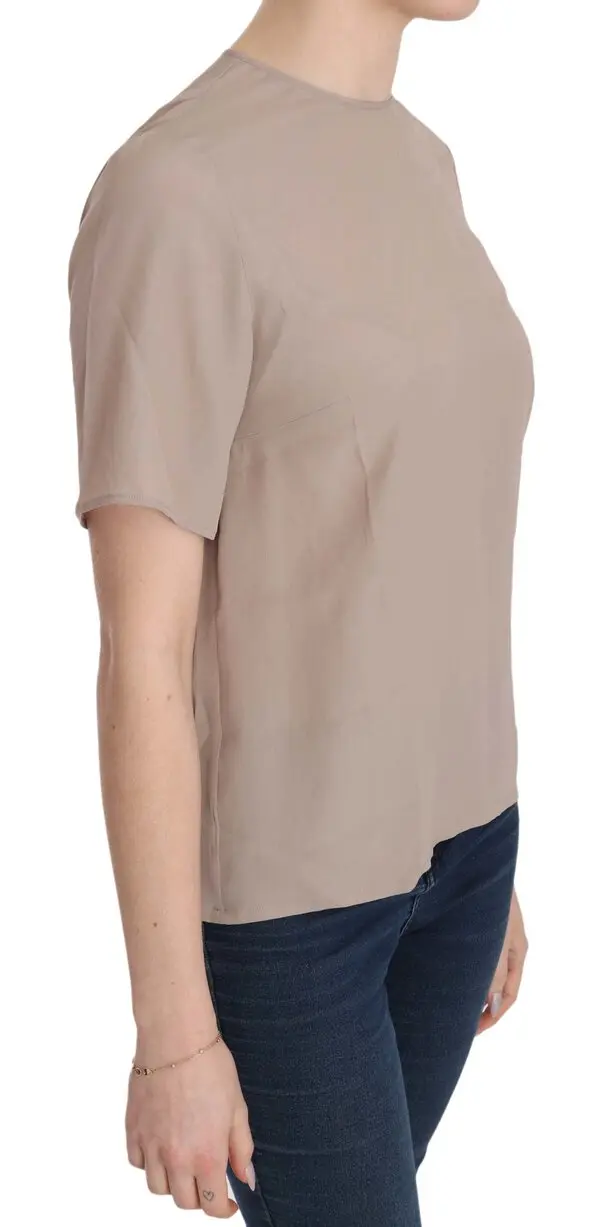 Dolce & Gabbana Crew Neck Short Sleeve Blouse - Beige
