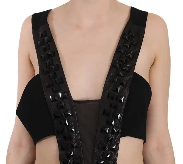 John Richmond Crystal Leather Gown