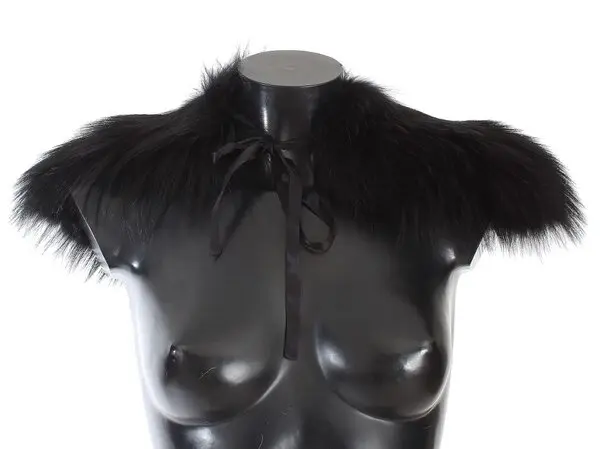 Dolce & Gabbana Fox Fur Collar Scarf - Black