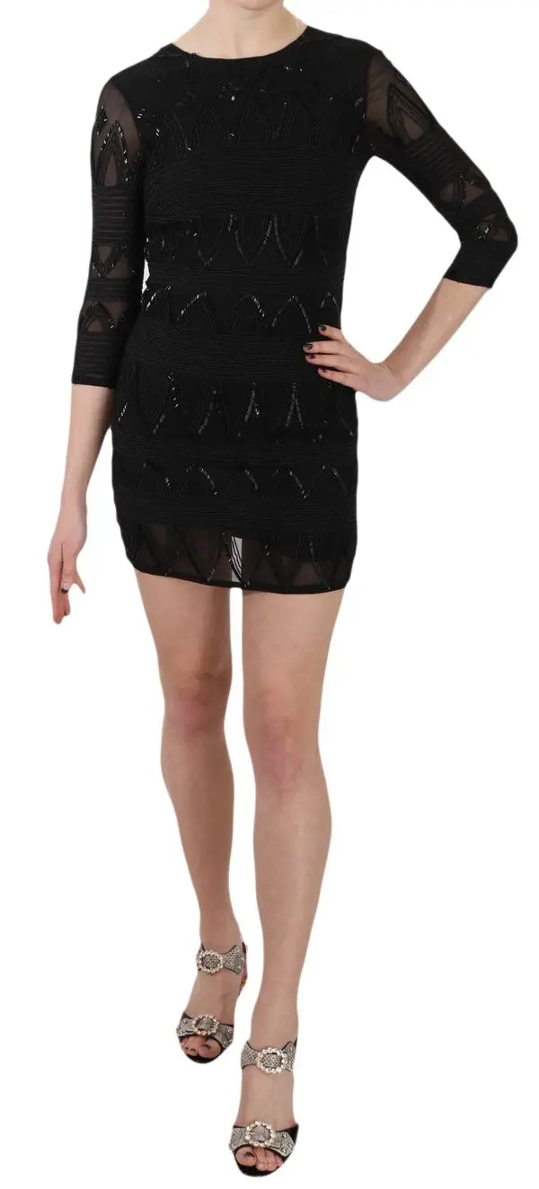 John Richmond Silk Sequined Mini Dress