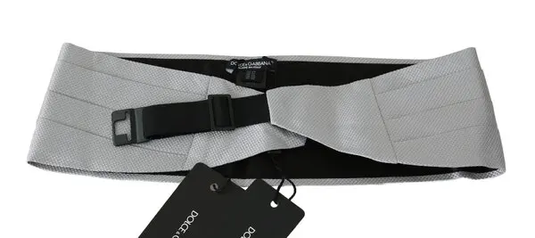 Dolce & Gabbana Waist Belt 100% Silk Cummerbund - Gray