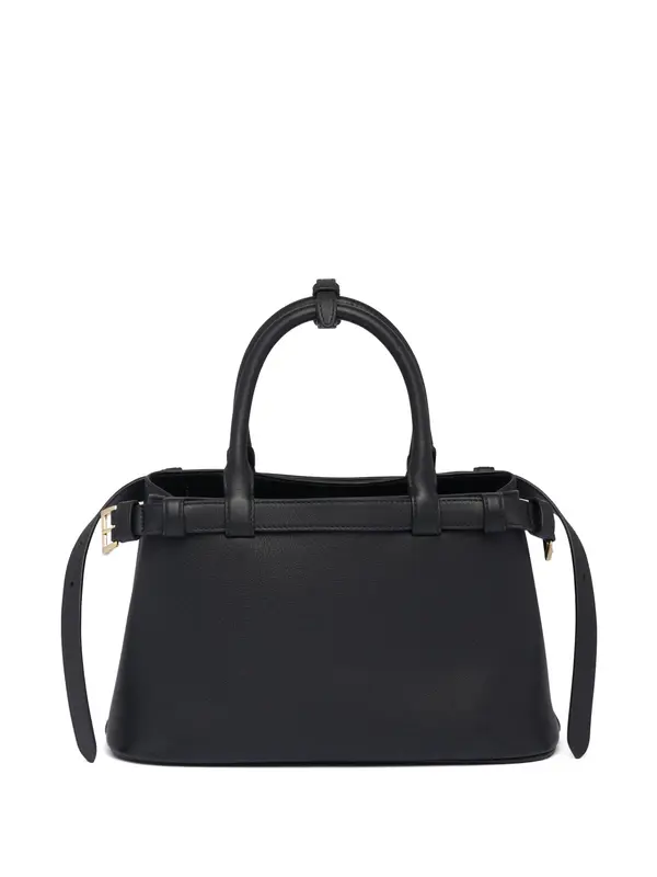 Prada Small Belted Leather Two-way Bag - Nero