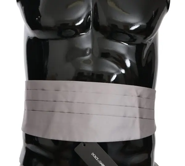 Dolce & Gabbana Waist Belt 100% Silk Cummerbund - Gray