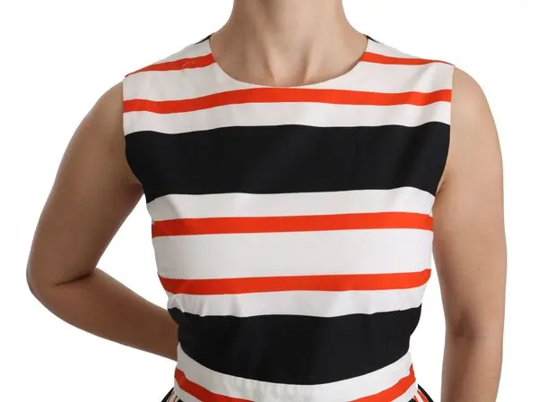 Dolce & Gabbana Striped A-line Pleated Midi Dress