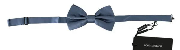 Dolce & Gabbana 100% Silk Adjustable Bow Tie - Blue