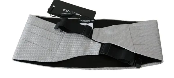 Dolce & Gabbana Waist Belt 100% Silk Cummerbund - Gray
