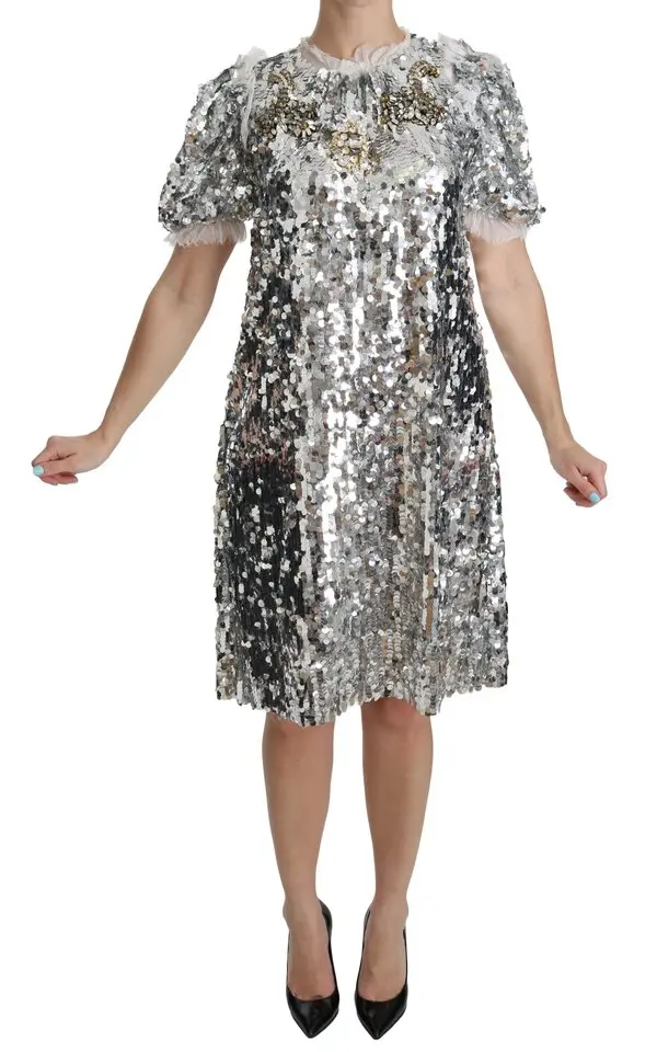 Dolce & Gabbana Sequined Crystal Shift Gown