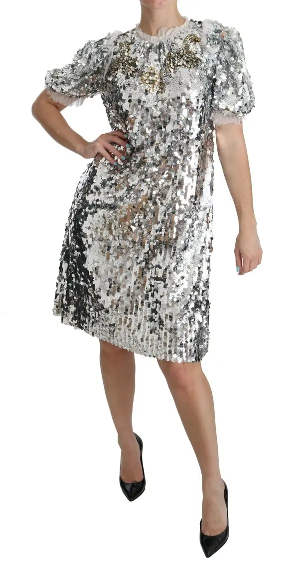 Dolce & Gabbana Sequined Crystal Shift Gown