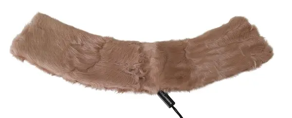 Dolce & Gabbana Fur Neck Collar Lambskin Scarf - Beige