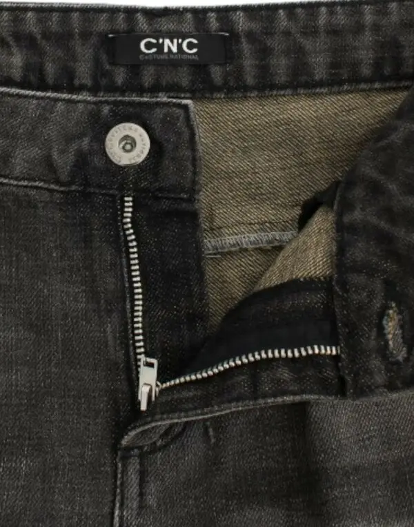 Costume National Distressed Straight Leg Jeans - Gray