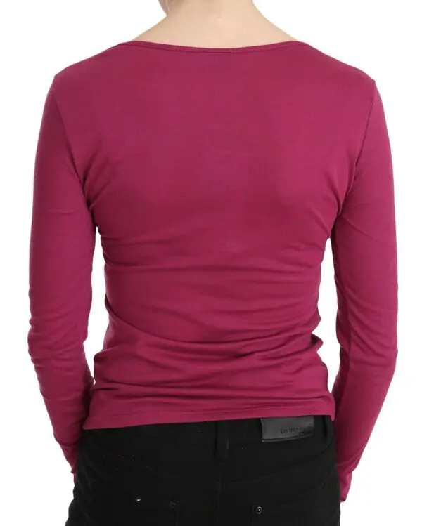 EXTE Crystal Embellished Long Sleeve Top - Pink