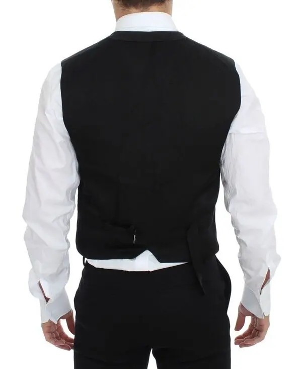 Dolce & Gabbana Cotton Blend Single Breasted Vest - Black