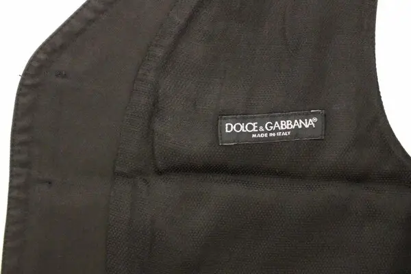Dolce & Gabbana Cotton Blend Single Breasted Vest - Black