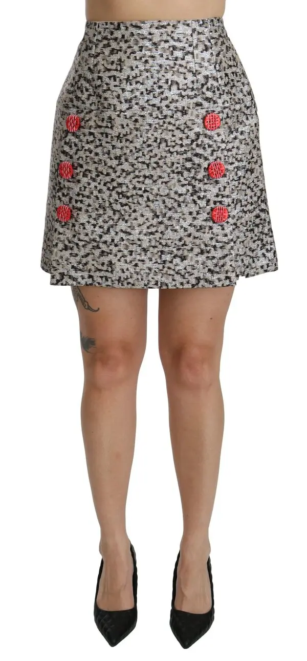 Dolce & Gabbana A-line High Waist Skirt - Silver