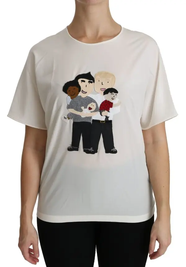 Dolce & Gabbana Dgfamily Patch Short Sleeve Blouse Top