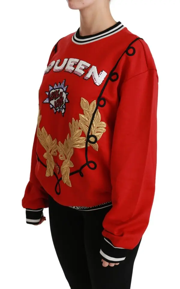 Dolce & Gabbana Queen Sequined Pullover - Red