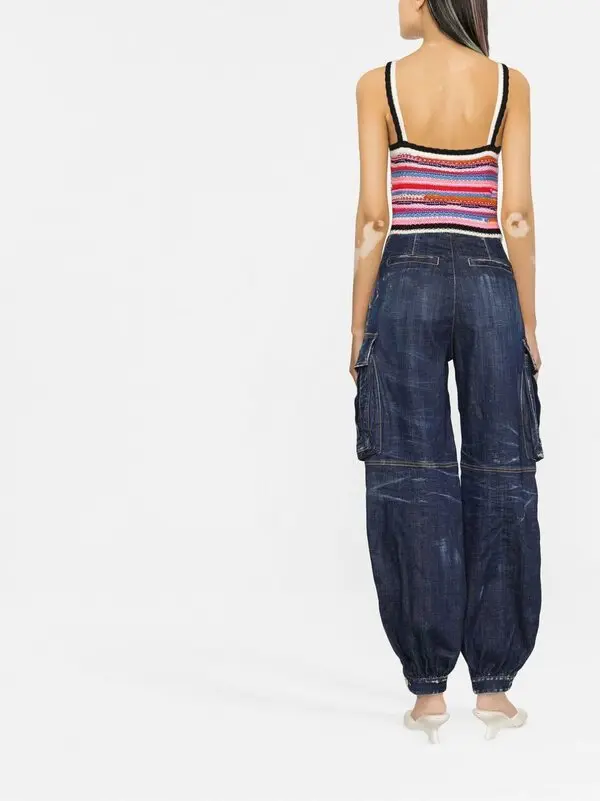 Dsquared2 Striped Crochet-knit Vest