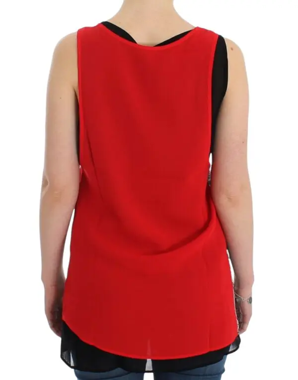Costume National Sleeveless Printed Top - Black