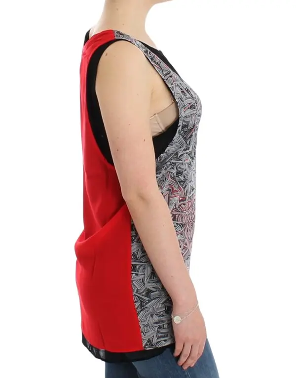 Costume National Sleeveless Printed Top - Black