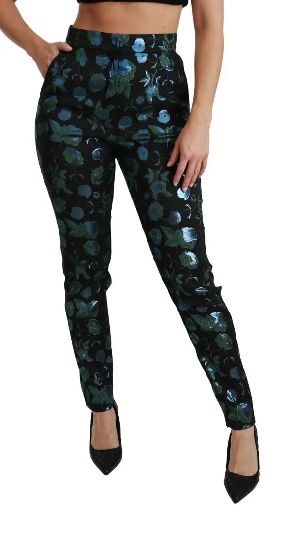 Dolce & Gabbana Floral Metallic Slim Pants