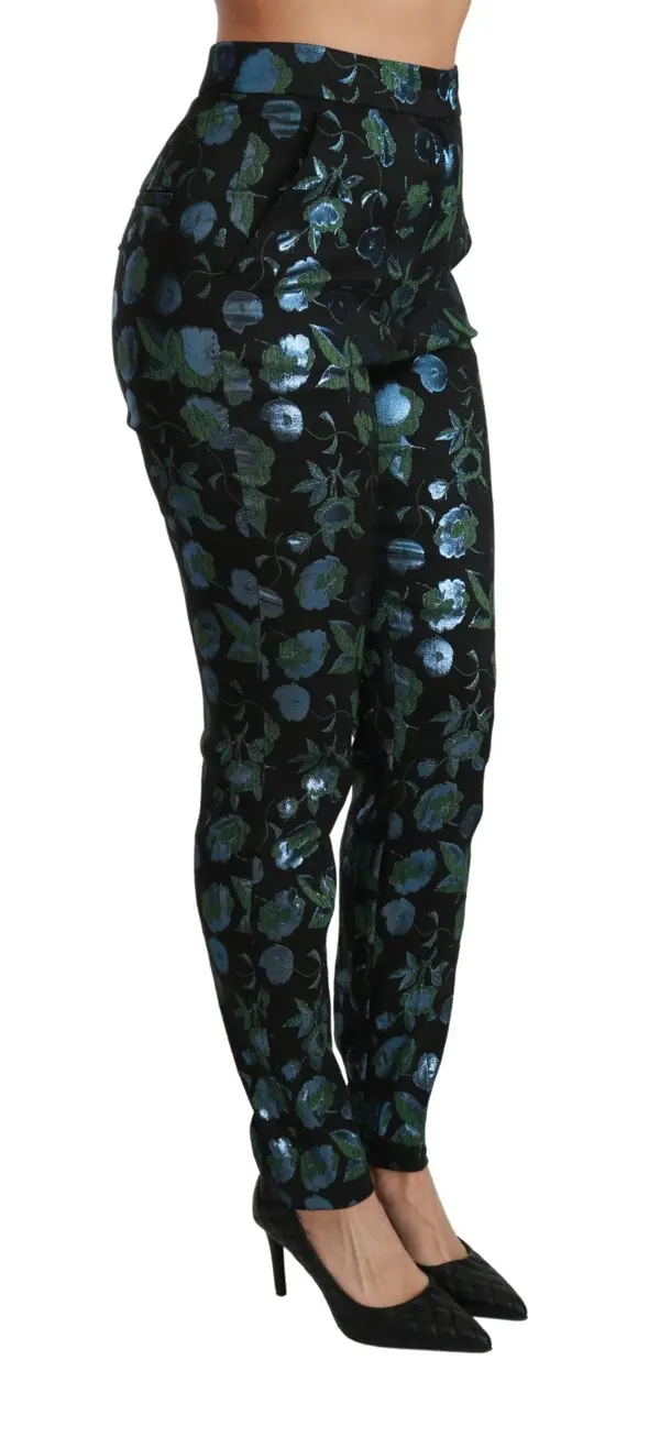 Dolce & Gabbana Floral Metallic Slim Pants