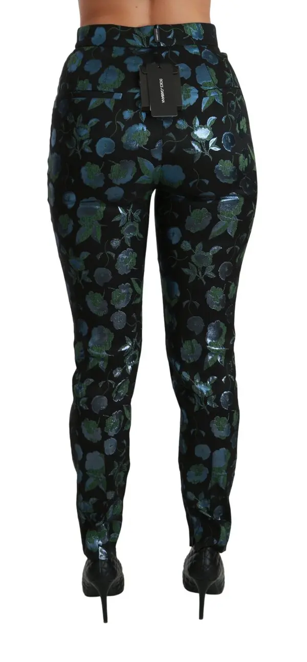 Dolce & Gabbana Floral Metallic Slim Pants