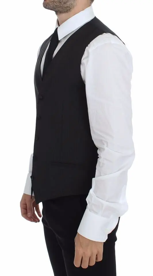 Dolce & Gabbana Wool Stretch Dress Vest - Gray