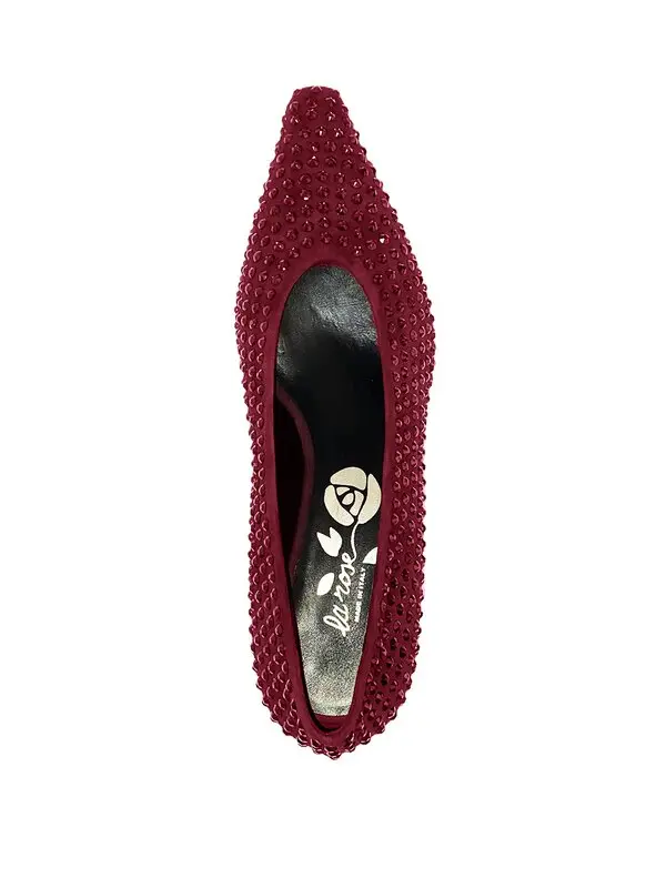 LA ROSE Heeled Ballerina Shoes With Crystal Embellishments