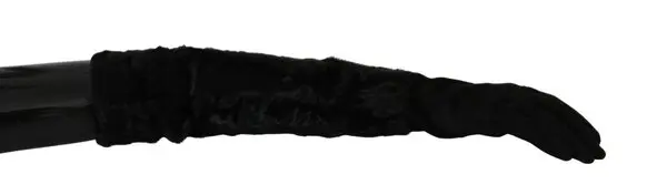 Dolce & Gabbana Elbow Length Suede Fur Mittens - Black