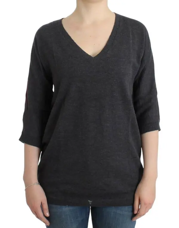 Costume National Orange V-neck Short Sleeve Sweater