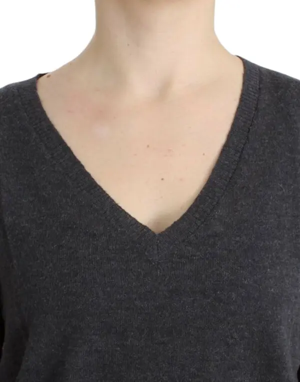 Costume National Orange V-neck Short Sleeve Sweater