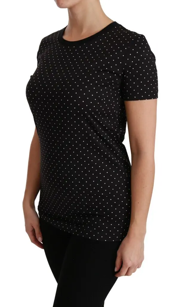 Dolce & Gabbana Dotted Cotton Crewneck T-shirt