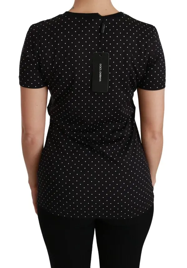 Dolce & Gabbana Dotted Cotton Crewneck T-shirt