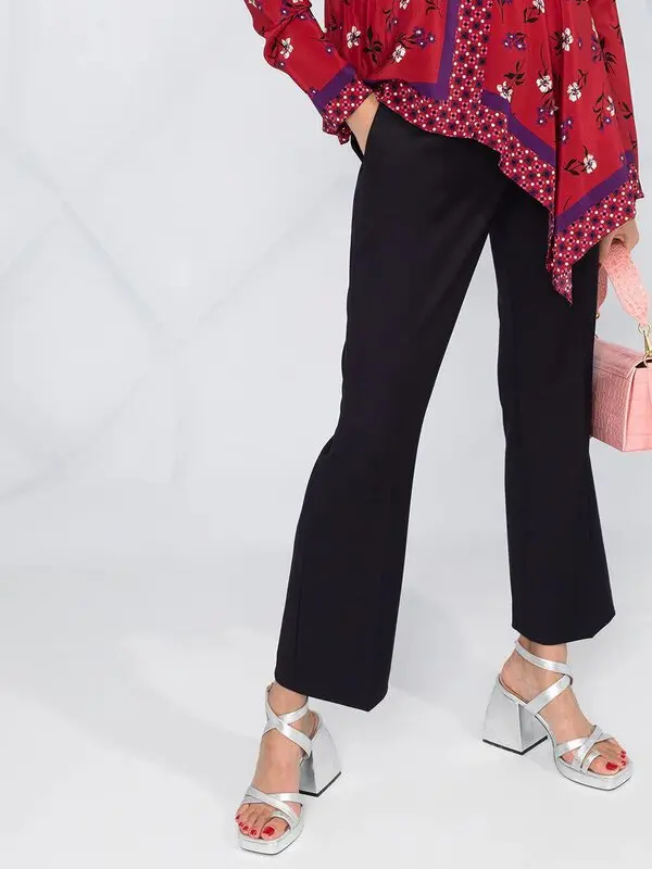 L' AUTRE CHOSE Mid-rise Cropped Trousers - Blu