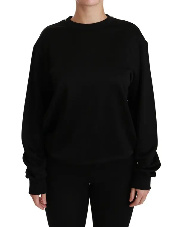 Dolce & Gabbana Cotton Crewneck Pullover Sweater - Black