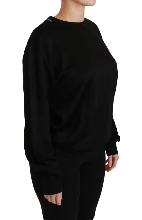 Dolce & Gabbana Cotton Crewneck Pullover Sweater - Black