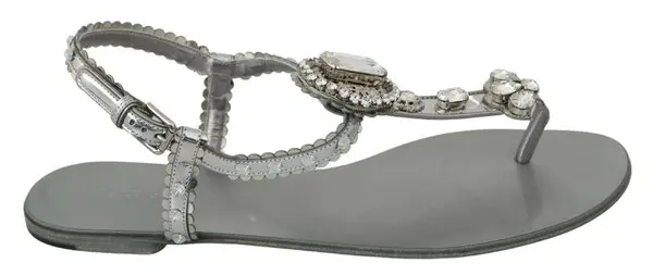 Dolce & Gabbana Crystal Embellished Sandals - Silver