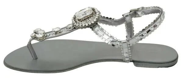 Dolce & Gabbana Crystal Embellished Sandals - Silver