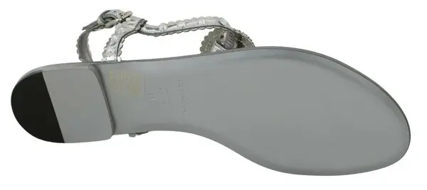 Dolce & Gabbana Crystal Embellished Sandals - Silver