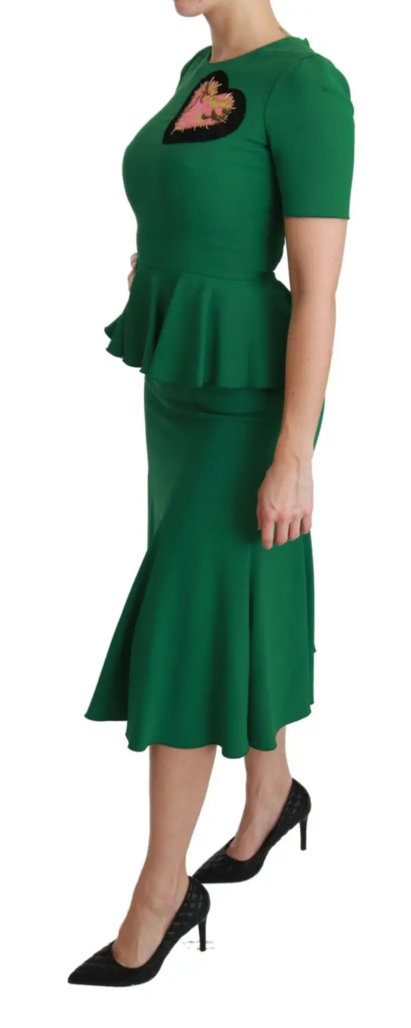 Dolce & Gabbana Heart Patch Mermaid Midi Dress