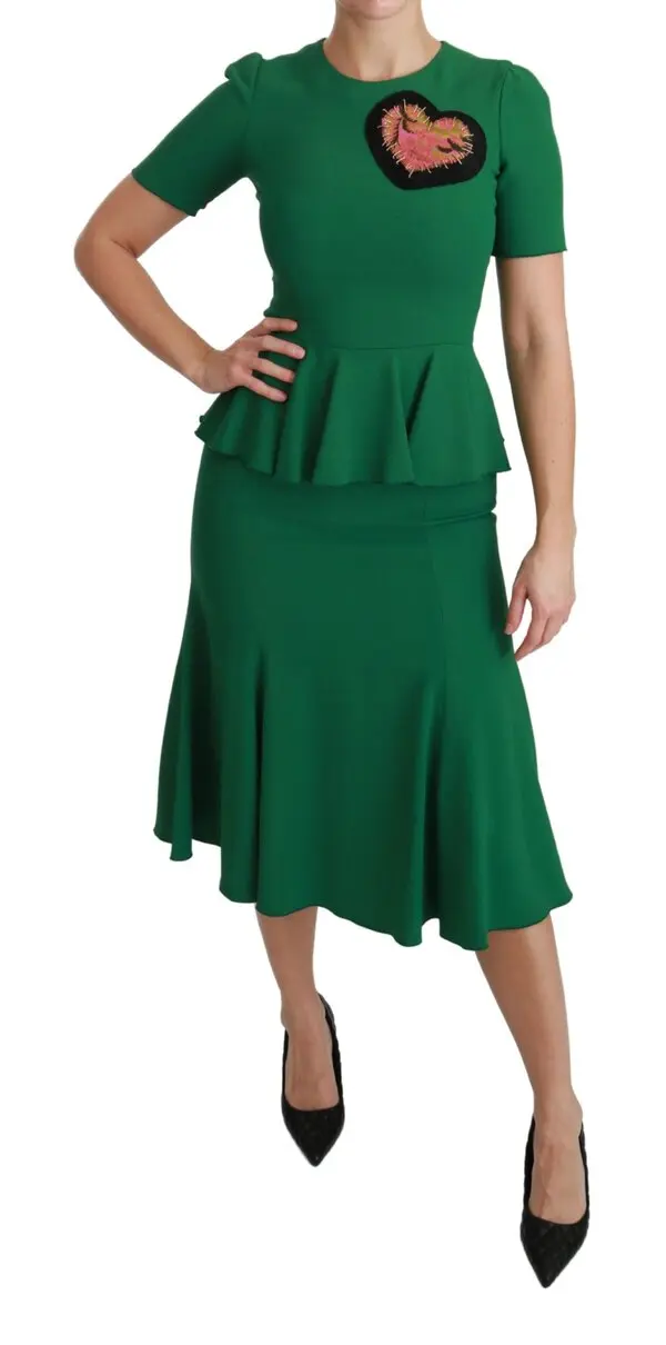 Dolce & Gabbana Heart Patch Mermaid Midi Dress