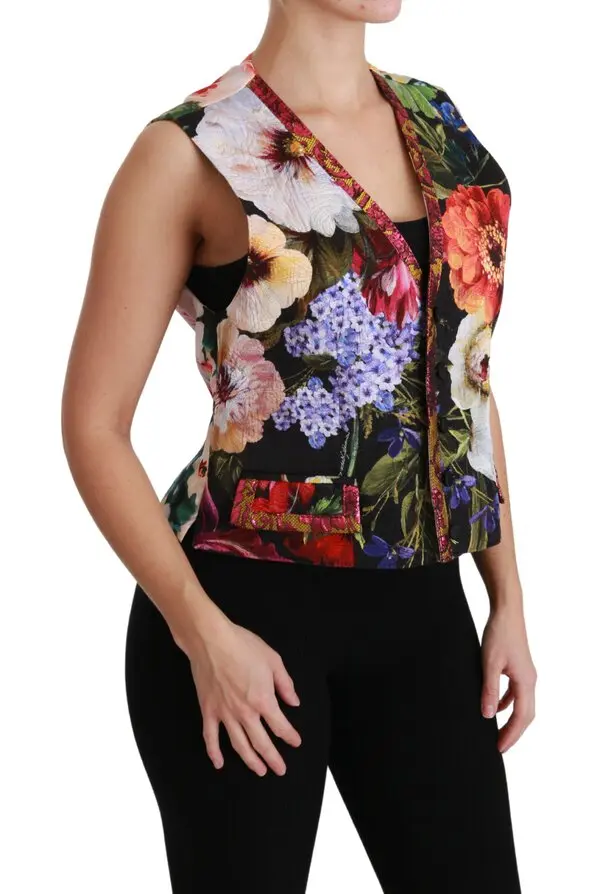 Dolce & Gabbana Floral Brocade Sleeveless Waistcoat