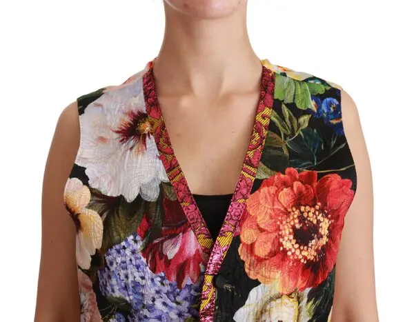 Dolce & Gabbana Floral Brocade Sleeveless Waistcoat