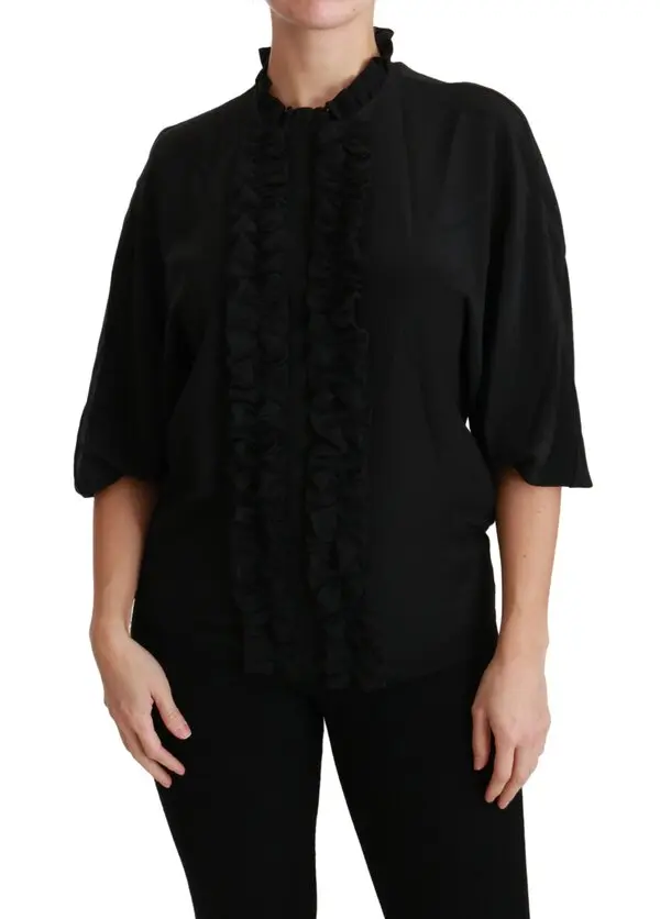 Dolce & Gabbana Silk Ruffled Blouse
