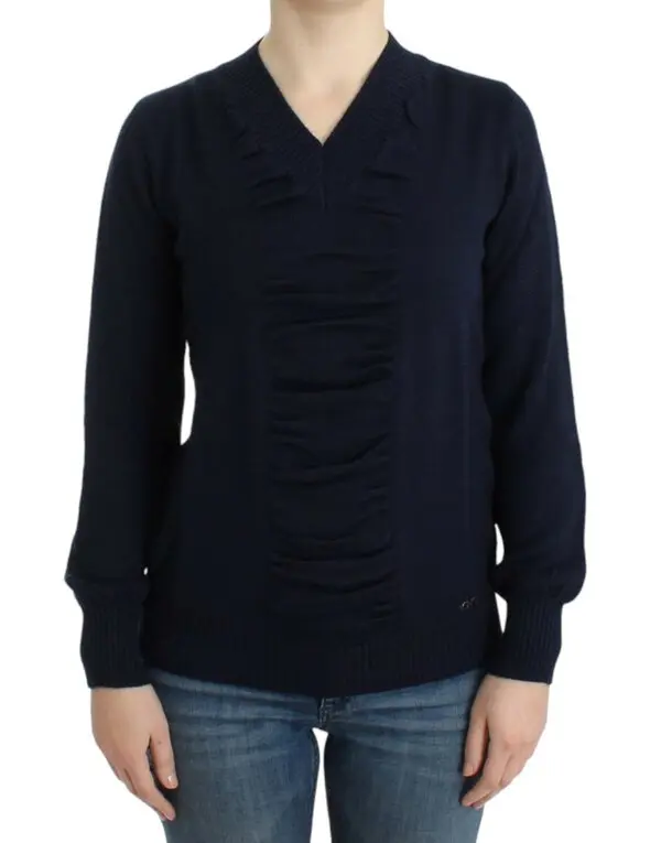 Costume National Dark V-neck Wool Blend Sweater