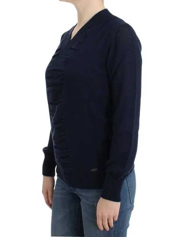 Costume National Dark V-neck Wool Blend Sweater