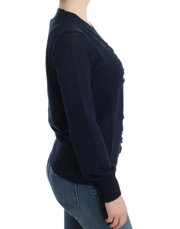 Costume National Dark V-neck Wool Blend Sweater